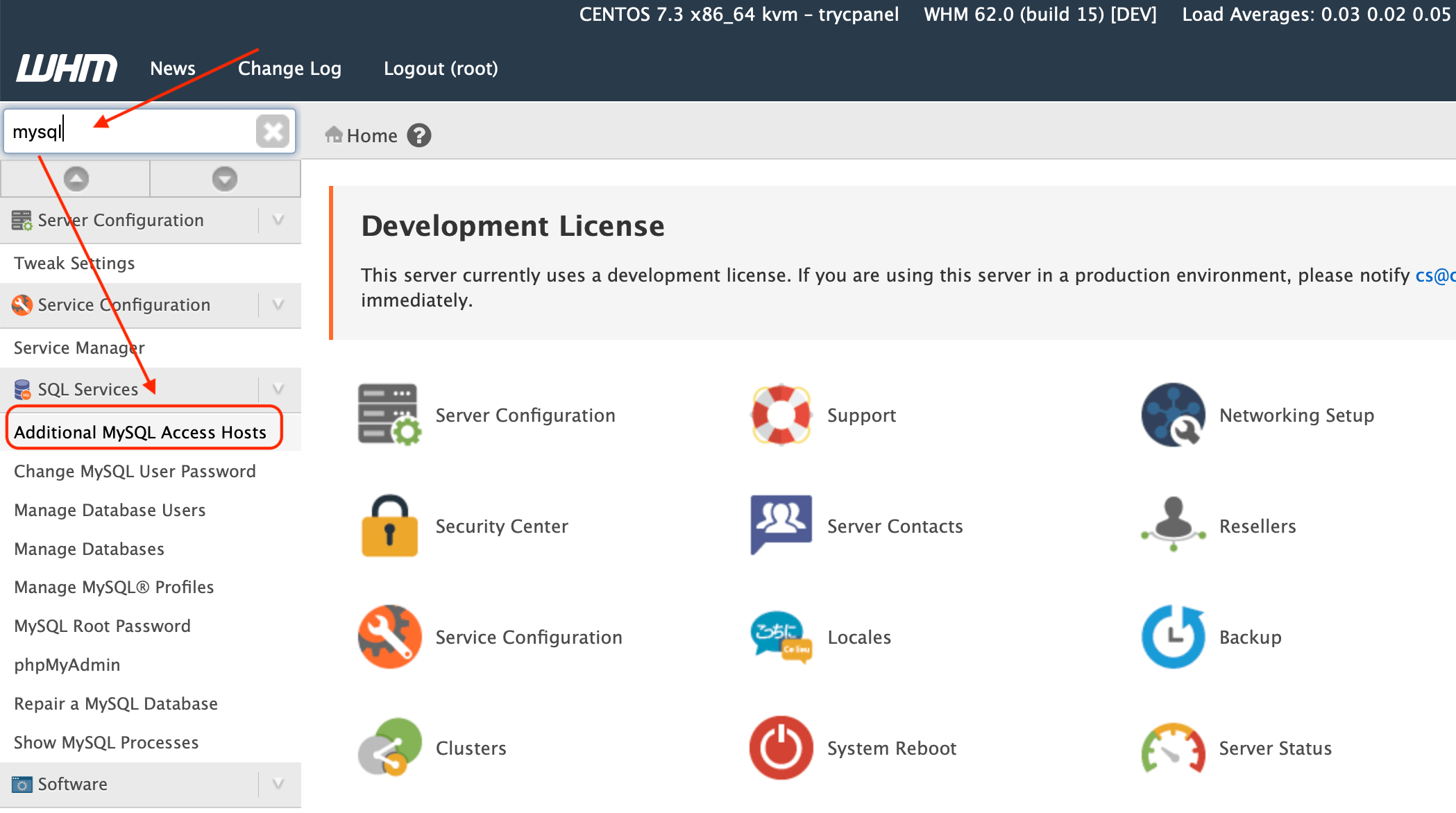 Allow Remote MySQL Connections In WHM