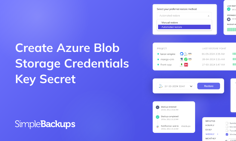 How to connect Microsoft Azure Blob Storage for backups