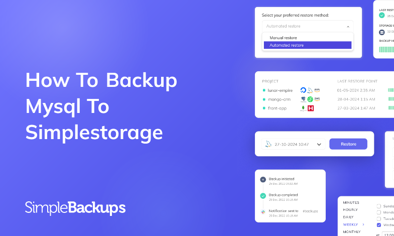 How to backup MySQL stored to SimpleStorage