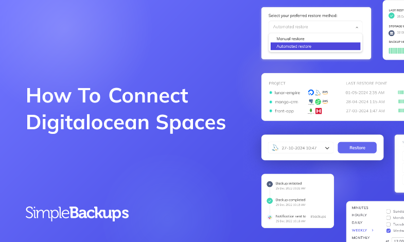 How to connect DigitalOcean Spaces for backups