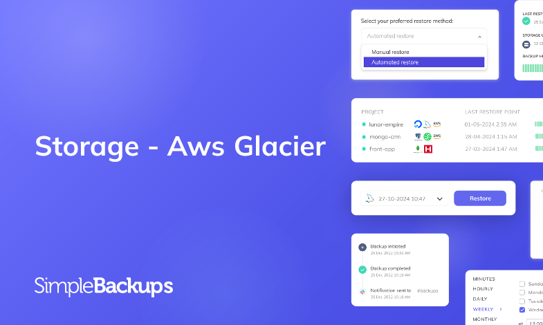 Store your backups on your Amazon S3 Glacier Storage