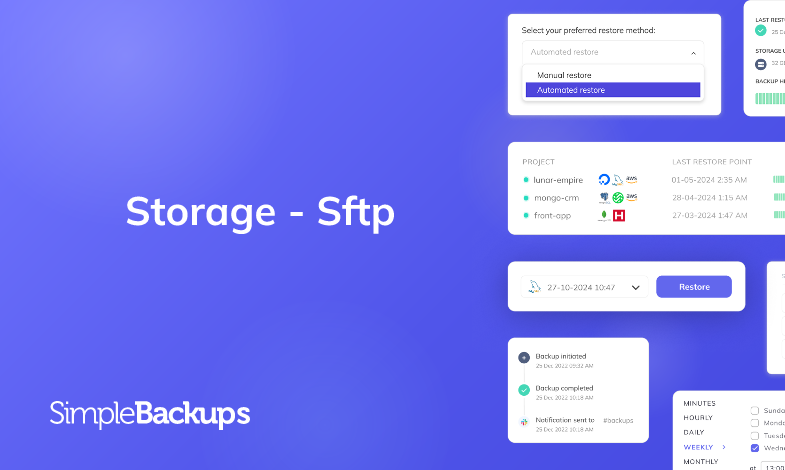 Store your backups on your SFTP Storage