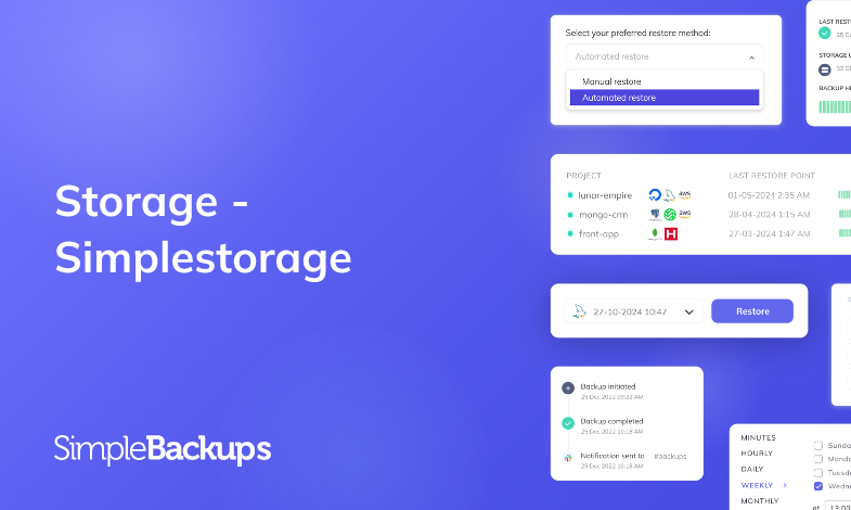 Store your backups on your SimpleStorage Storage