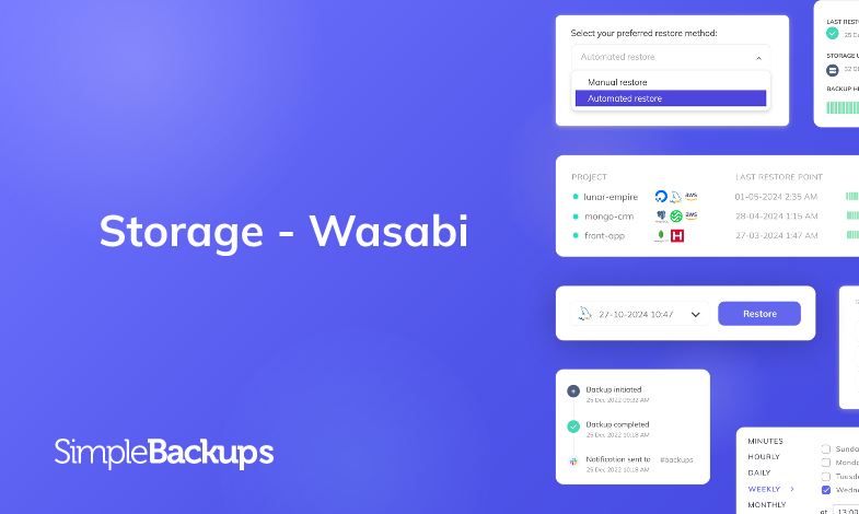 Store your backups on your Wasabi Storage